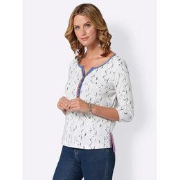 WITT WEIDEN Print-Shirt in weiß-blau-bedruckt | Gr.: 36