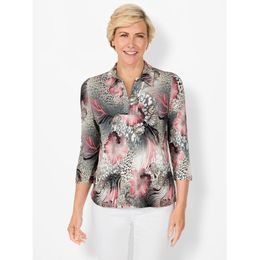 WITT WEIDEN Poloshirt in flamingo-steingrau-bedruckt | Gr.: 38