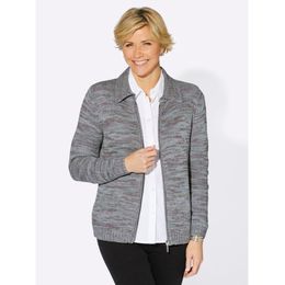 WITT WEIDEN Strickjacke in grau-kalkmint-gemustert | Gr.: 40