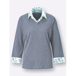 WITT WEIDEN 2-in-1-Shirt in jeansblau-meliert | Gr.: 40