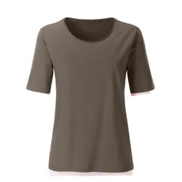 WITT WEIDEN Rundhalsshirt in khaki | Gr.: 40