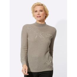 WITT WEIDEN Stehkragen-Pullover in sand-meliert | Gr.: 40