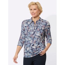 WITT WEIDEN Poloshirt in hortensie-taubenblau-bedruckt | Gr.: 38