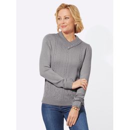 WITT WEIDEN V-Ausschnitt-Pullover in steingrau | Gr.: 38