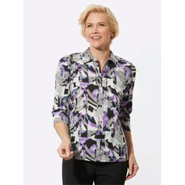 WITT WEIDEN Poloshirt in lavendel-steingrau-bedruckt | Gr.: 48