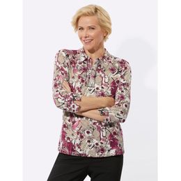 WITT WEIDEN Poloshirt in bordeaux-taupe-bedruckt | Gr.: 46