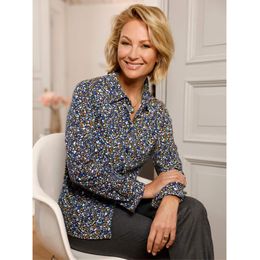 WITT WEIDEN Jersey-Bluse in marine-altrosa-bedruckt | Gr.: 46