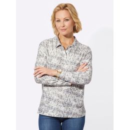 WITT WEIDEN Winter-Shirt in ecru-steingrau-bedruckt | Gr.: 38