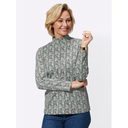 WITT WEIDEN Stehkragenshirt in mint-bedruckt | Gr.: 40