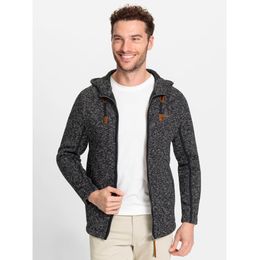 WITT WEIDEN Strickfleecejacke in schwarz-meliert | Gr.: 44-46