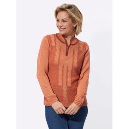 WITT WEIDEN Bouclé-Pullover in papaya-meliert | Gr.: 42