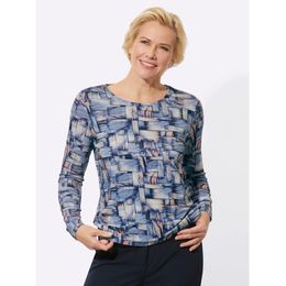 WITT WEIDEN Rundhalsshirt in hortensie-taubenblau-bedruckt | Gr.: 44