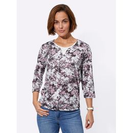 WITT WEIDEN 2-in-1-Shirt in mauve-schwarz-bedruckt | Gr.: 40