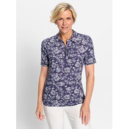 WITT WEIDEN Poloshirt in marine-ecru-bedruckt | Gr.: 40