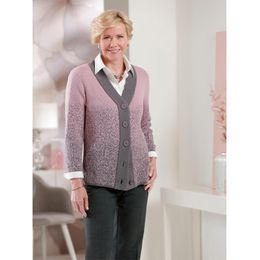 WITT WEIDEN Strickjacke in mauve-anthrazit-gemustert | Gr.: 40