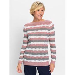 WITT WEIDEN Langarm-Pullover in hortensie-steingrau-geringelt | Gr.: 38
