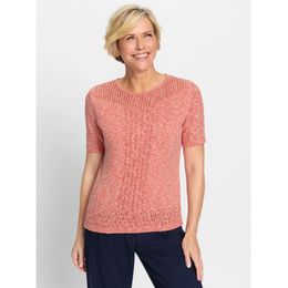 WITT WEIDEN Ajourpullover in grapefruit-ecru-meliert | Gr.: 38