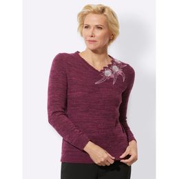 WITT WEIDEN Langarm-Pullover in erika-schwarz-meliert | Gr.: 40