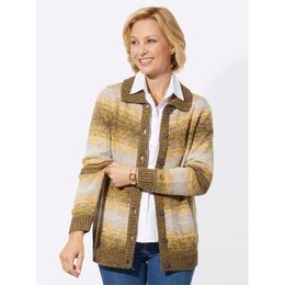 WITT WEIDEN Strickjacke in ocker-dunkeltaupe-geringelt | Gr.: 38