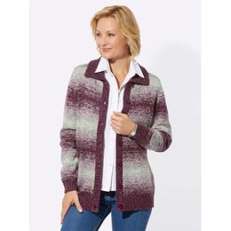 WITT WEIDEN Strickjacke in violett-burgund-geringelt | Gr.: 38