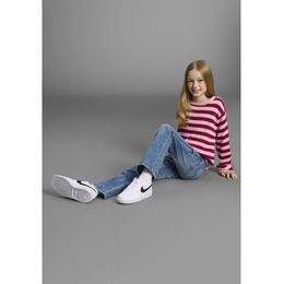 Kidsworld Strickpullover in bordeaux geringelt | Gr.: 164-170