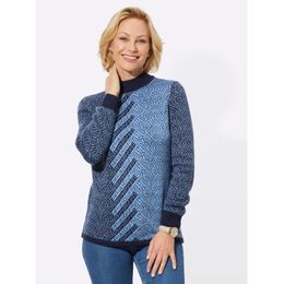 WITT WEIDEN Pullover in marine-himmelblau-gemustert | Gr.: 40