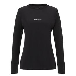 super.natural Merino Longsleeve W WINDBREAKER LS in schwarz | Gr.: XS