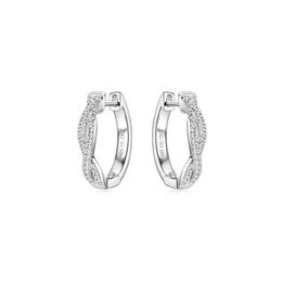 Rougemont Jewellery Earrings 'Funkelnde Moissanit Creolen Ohrringe mit Echtheitszertifikat' female Silver size One Size