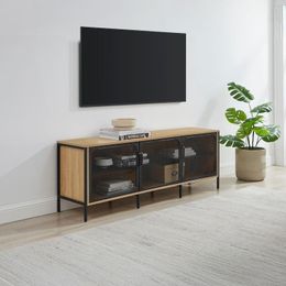 OTTO HOME TV-Board »Amance« mit ABS-Kanten und pulverbeschichteten Metallbeinen, Breite 150 cm naturfarben