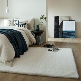 FLAIR RUGS Hochflor-Teppich »Alpine Faux Fur« rechteckig 35 mm Höhe waschbarer Kunstpelzteppich. Wohnzimmer, Schlafzimmer weiß Obermaterial: 100%...