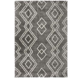 FLAIR RUGS Hochflor-Teppich &raquo;ATLAS&laquo; rechteckig 40 mm H&ouml;he Berber Teppich grau Kunstfaser