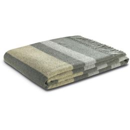 Biederlack Plaid »Moss Charming mit hochwertigen Fransen« Wolle-Kaschmir-Mix grün-grau Obermaterial: 80% Wolle, 20% Kaschmir B/L: 150 cm x 200 cm