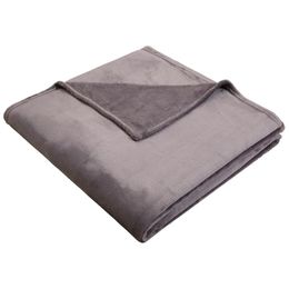 my home Wohndecke »Jil« aus super weichem Kuschelfleece, Kuscheldecke, Premium Qualität anthrazit Obermaterial: 100% Polyester B/L: 130 cm x 180 cm
