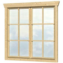 Skan Holz SKANHOLZ Fenster »2-flügelig« für 28 mm Gartenhäuser, 2x57, 5x123, 5 cm Natur