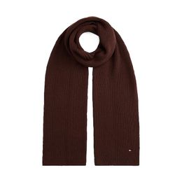 Tommy Hilfiger Strickschal »TH FLAG PIMA COTTON CASH SCARF« mit Logostickerei, mit Kaschmiranteil Unisex Rich Walnut