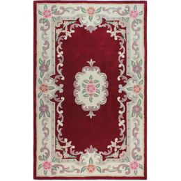 FLAIR RUGS Wollteppich »Aubusson« rechteckig 10 mm Höhe Wolle, Teppich, Wohnzimmer, Schlafzimmer, Esszimmer rot Obermaterial: 100% Wolle B : 75 cm...