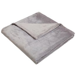 my home Wohndecke »Jil« aus super weichem Kuschelfleece, Kuscheldecke, Premium Qualität grau Obermaterial: 100% Polyester B/L: 130 cm x 180 cm