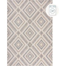 FLAIR RUGS Teppich &raquo;Beckett&laquo; rechteckig 4 mm H&ouml;he Waschbarer Geometrischer Teppich, Wohnzimmer, Schlafzimmer, Esszimmer beige Wolle