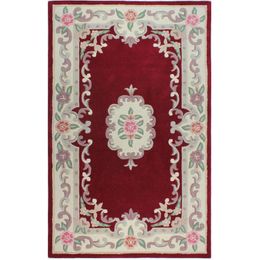 FLAIR RUGS Wollteppich »Aubusson« rechteckig 10 mm Höhe Wolle, Teppich, Wohnzimmer, Schlafzimmer, Esszimmer rot Obermaterial: 100% Wolle B : 120 cm...