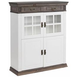 Home Affaire Highboard »Vinales« Vitrine, Breite 112 cm weiß/wengefarben 0
