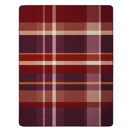 Biederlack Wohndecke »Ruby Check mit geketteltem Zierstich« Made in Germany rot-natur Obermaterial: 58% Baumwolle, 35% Polyacryl, 7% Polyester B/L:...
