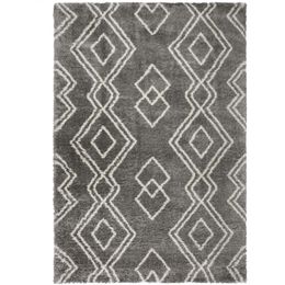 FLAIR RUGS Hochflor-Teppich &raquo;ATLAS&laquo; rechteckig 40 mm H&ouml;he Berber Teppich grau Kunstfaser