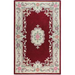 FLAIR RUGS Wollteppich »Aubusson« rechteckig 10 mm Höhe Wolle, Teppich, Wohnzimmer, Schlafzimmer, Esszimmer rot Obermaterial: 100% Wolle B : 150 cm...