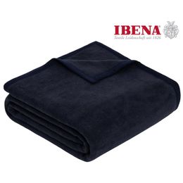 Ibena Wohndecke »Luxus« verschiedene Größen, unifarbenes Design, Kuscheldecke, Made in Europe dunkelblau Obermaterial: 58% Baumwolle, 35%...