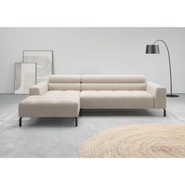 Home Affaire Ecksofa »Ecksofa Claya, L-Form, Kopfteilverstellung, Breite 258 cm« Moderne Steppung, weicher Polsteraufbau & saugroboterfreundliche...