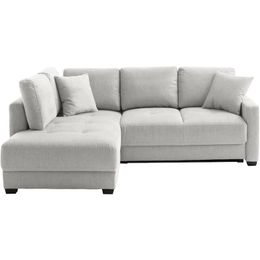 MR. COUCH Ecksofa »Pierre, L-Form mit Taschenfederkern« mit DuraSpring-Taschenfederkern bis 140 kg belastbar Novaclean Senseo 4 silver