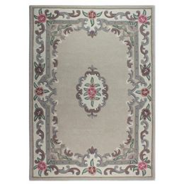 FLAIR RUGS Wollteppich »Aubusson« rechteckig 10 mm Höhe Wolle, Teppich, Wohnzimmer, Schlafzimmer, Esszimmer natur Obermaterial: 100% Wolle B : 120...