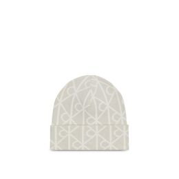 Calvin Klein Strickmütze »AOP JCQ FINE RIB BEANIE« Perfekt für den Alltag Lily White AOP