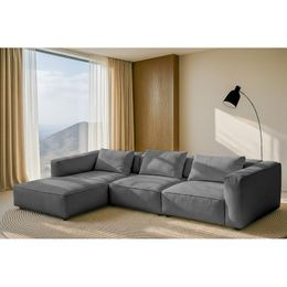 Andas Ecksofa »Tvinnet« Breite 317 cm, extra tiefe Sitzfläche, kubisches Sitzvergnügen grau