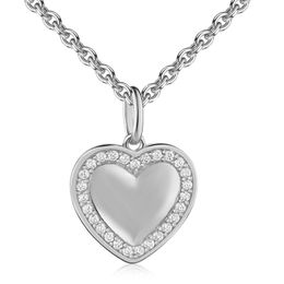 Firetti Kette mit Anhänger »Schmuck Geschenk Silber 925 Halsschmuck Ankerkette Herz« Made in Germany - mit Zirkonia (synth.)...